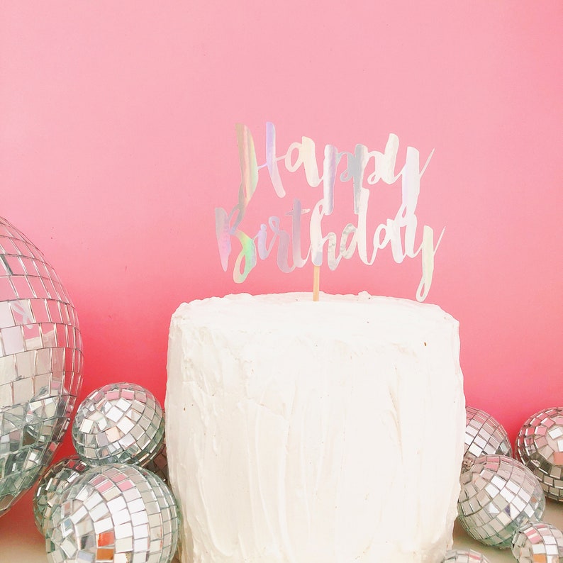Happy Birthday Cake Topper/ HBD Cake Topper/ Custom Cake | Etsy
