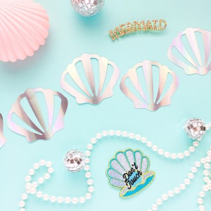 Sea Shell Garland/ Mermaid Birthday/ Sea Shell Banner/ Under the Sea ...