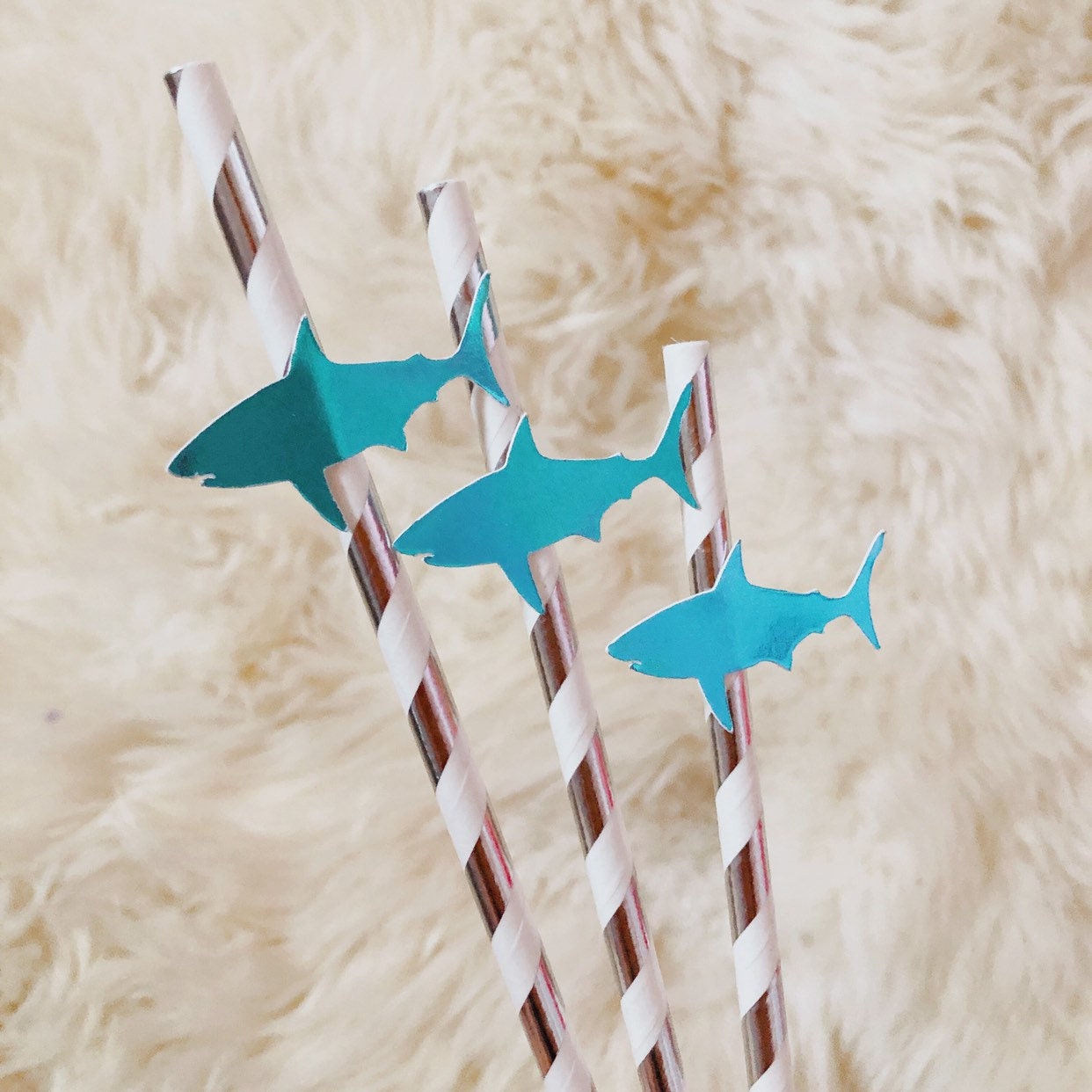 Shark Paper Straws/ Shark Theme/ Shark Party Decor/ Baby Shark | Etsy