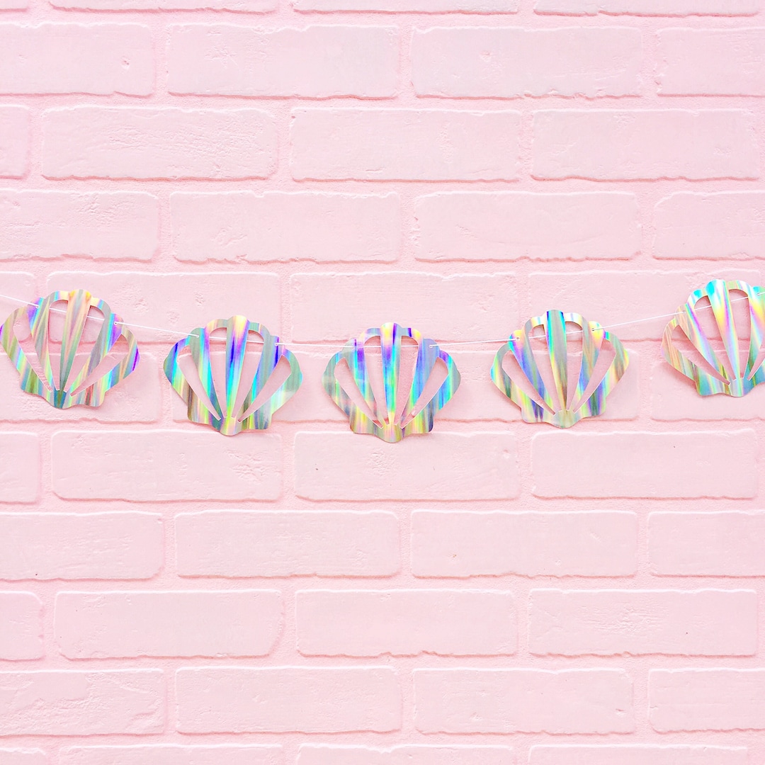 Sea Shell Garland/ Mermaid Birthday/ Sea Shell Banner/ Under the Sea ...