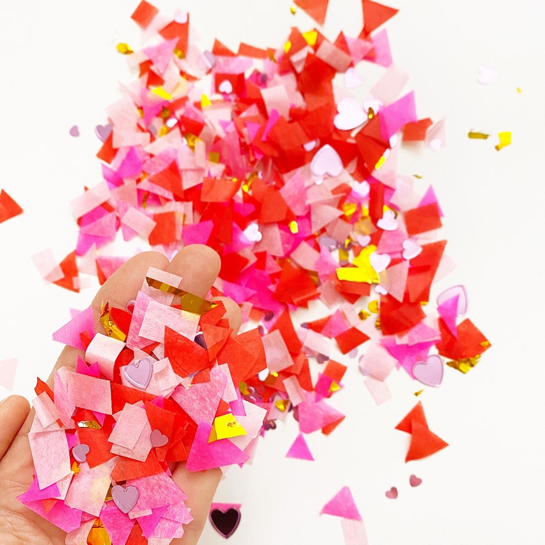 Pink and Red Confetti/ Heart Confetti Popper/ Valentines - Etsy