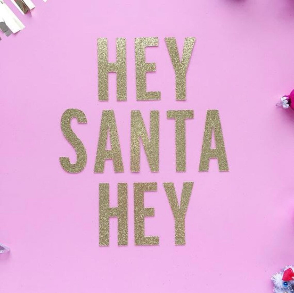 Hey Santa Hey Christmas Banner/ Holiday Garland/ Christmas Decor/ Funny ...