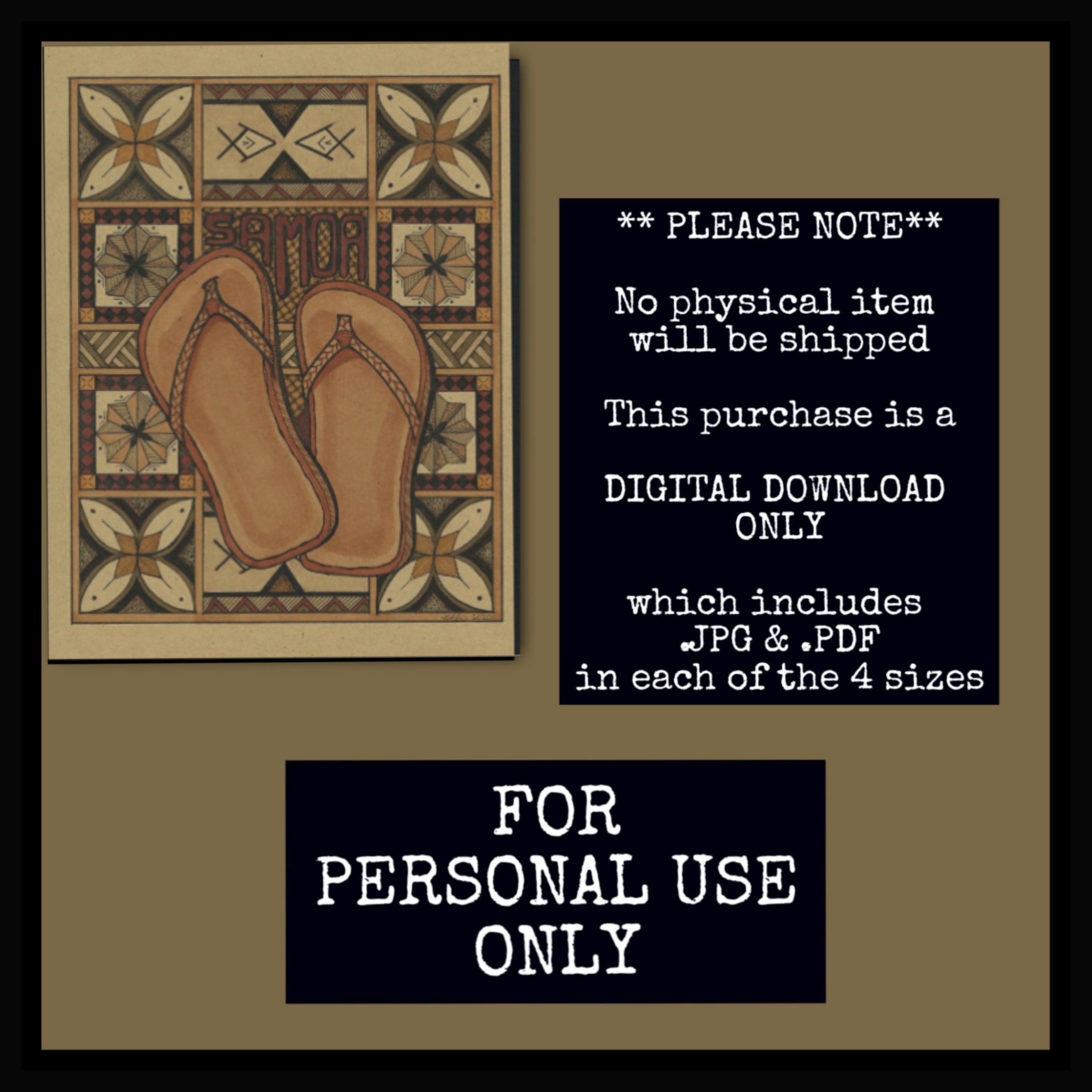 Samoan Travel Poster With Jandals, Sandals, Flip Flops, Slippers ...