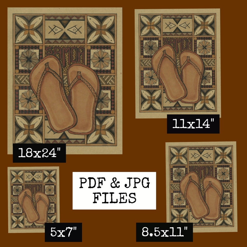 Samoan Travel Poster With Jandals, Sandals, Flip Flops, Slippers ...
