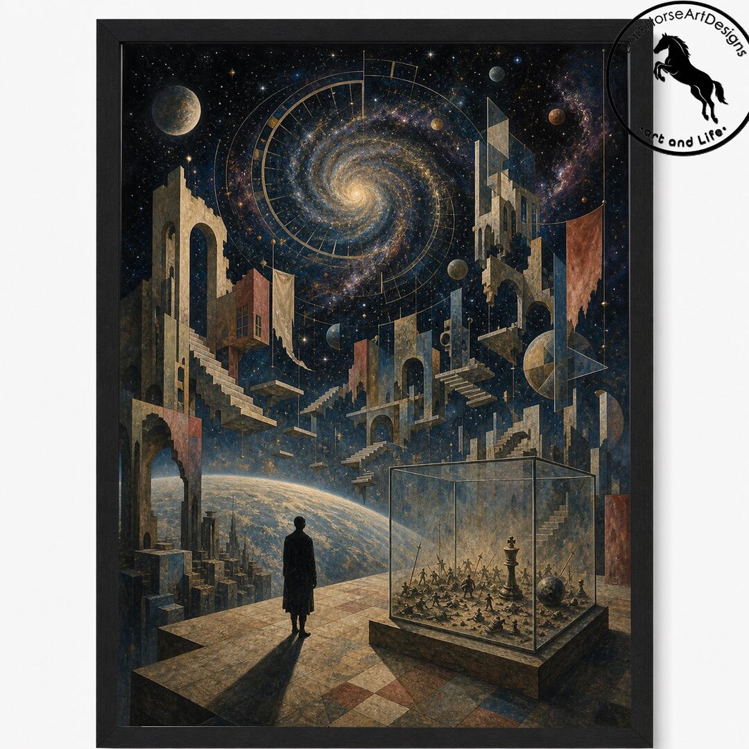 Cosmic Surreal Architecture Print, Future Ruins Wall Art, Philosophical ...
