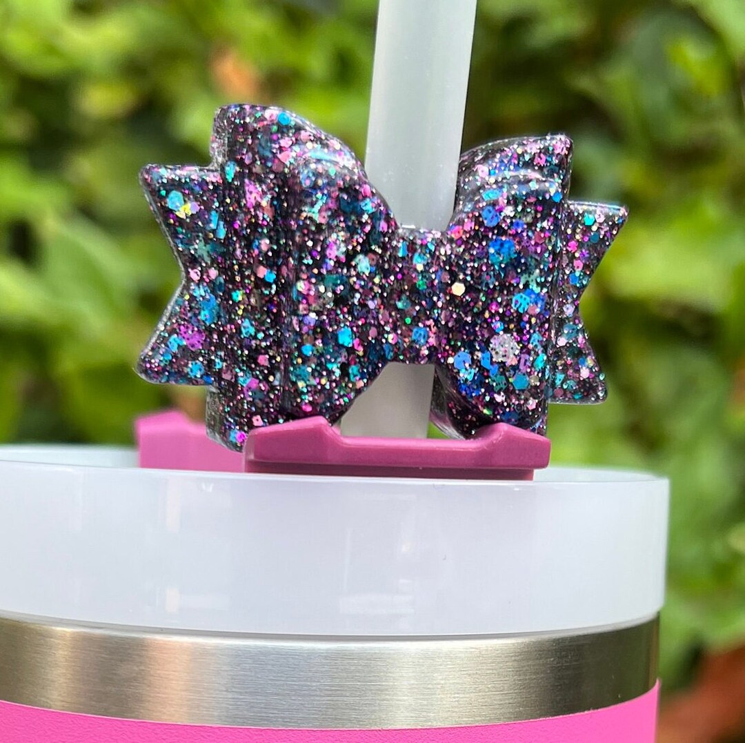 Galaxy Unicorn Thick Bow Charms Stanley Straw Topper Drinkware Resin ...