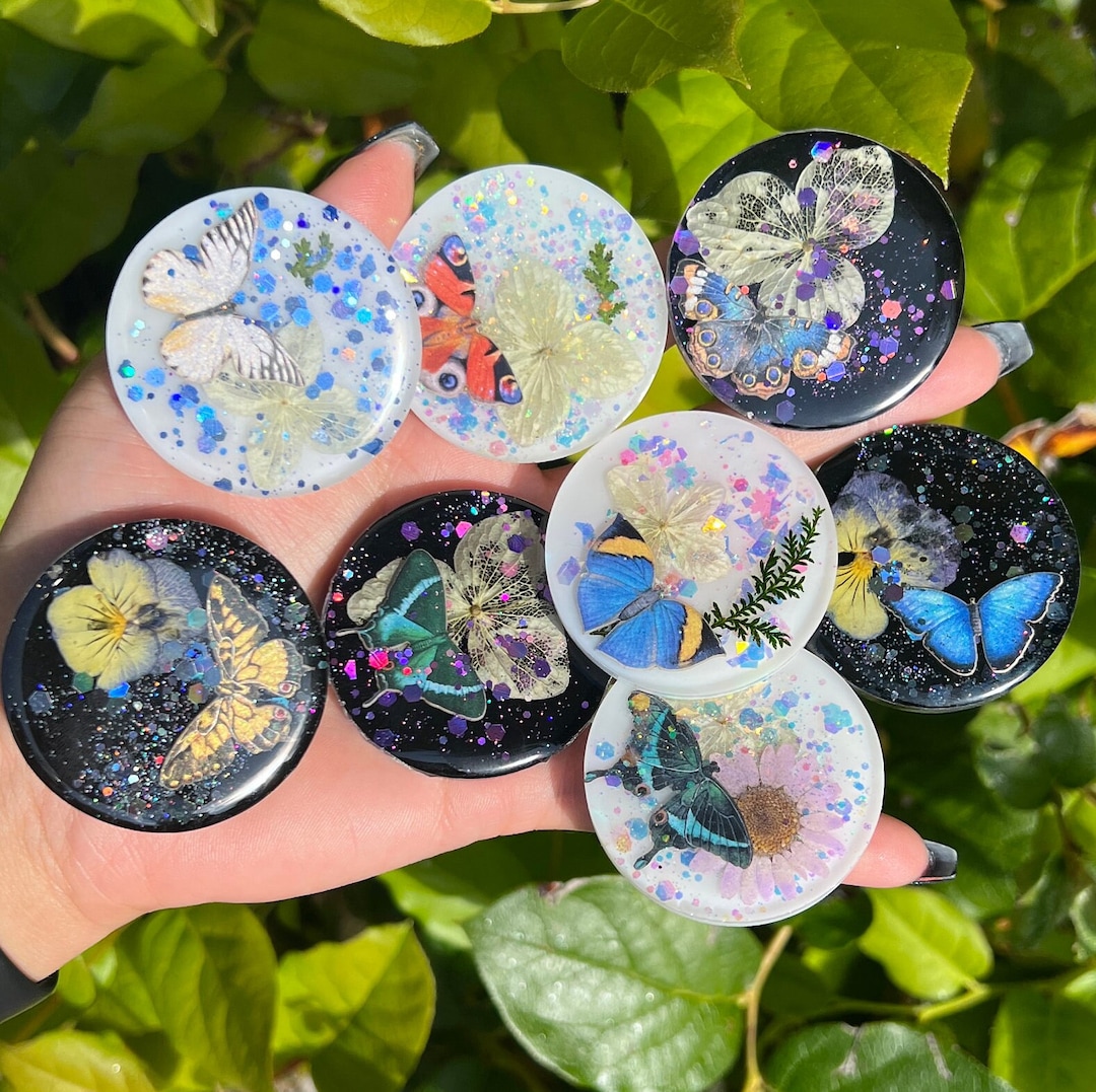 Floral Butterfly or Moth Popsocket Phone Stand Apple iPhone Accessory ...