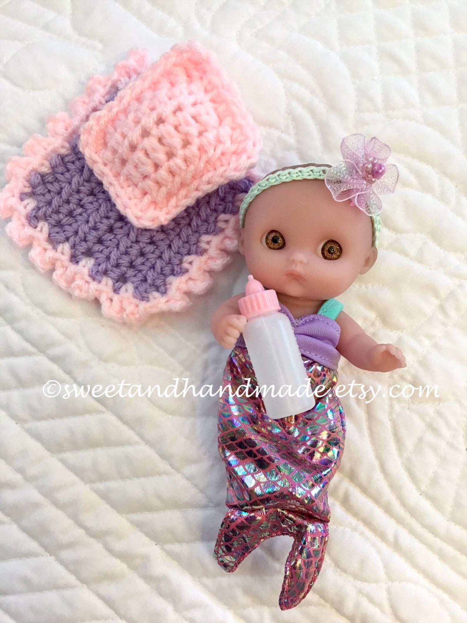 Cradle Purse Crochet Cradle Purse With Mermaid Doll Blanket - Etsy