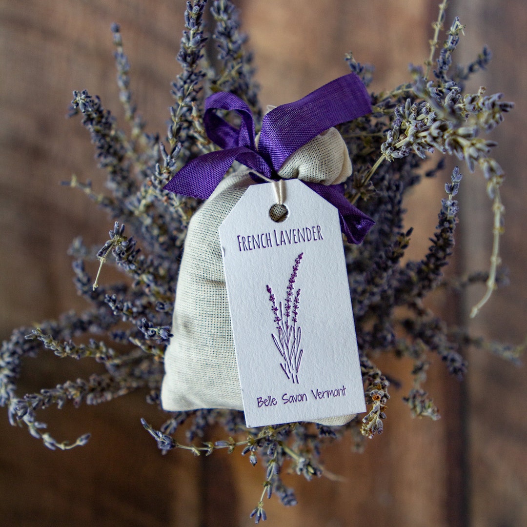 French Lavender Sachets With Letterpress Hangtag-favors-gifts-home Care ...