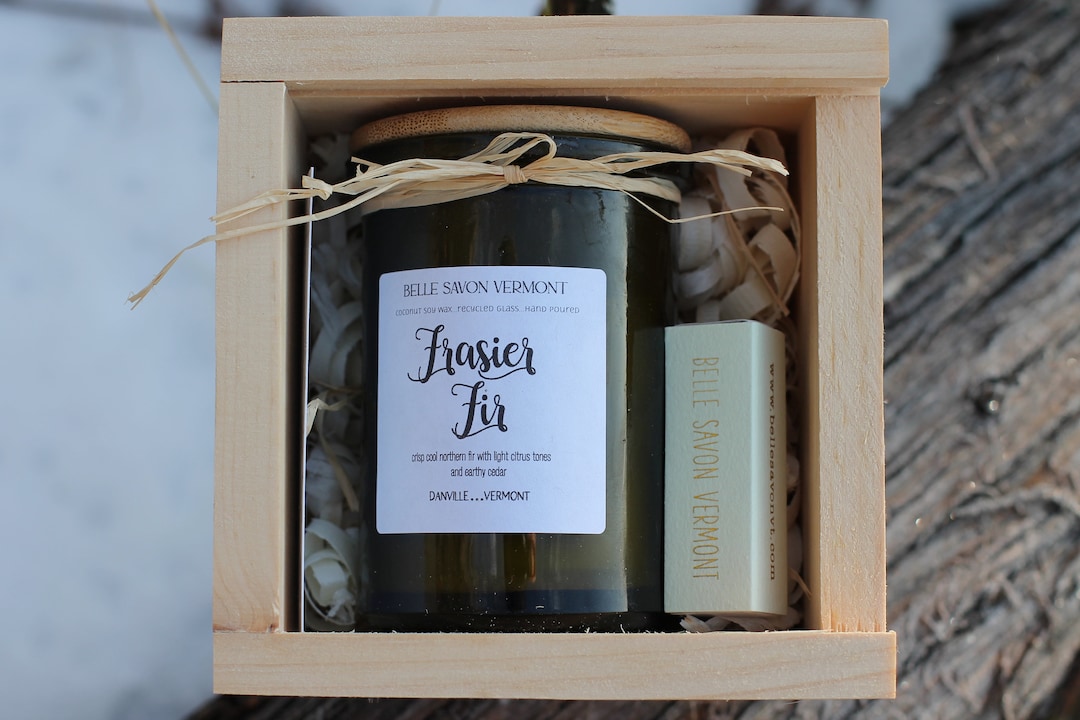 Vermont Candle Gift Set: Coconut Soy Wax, VT Handmade Wooden Box - Etsy