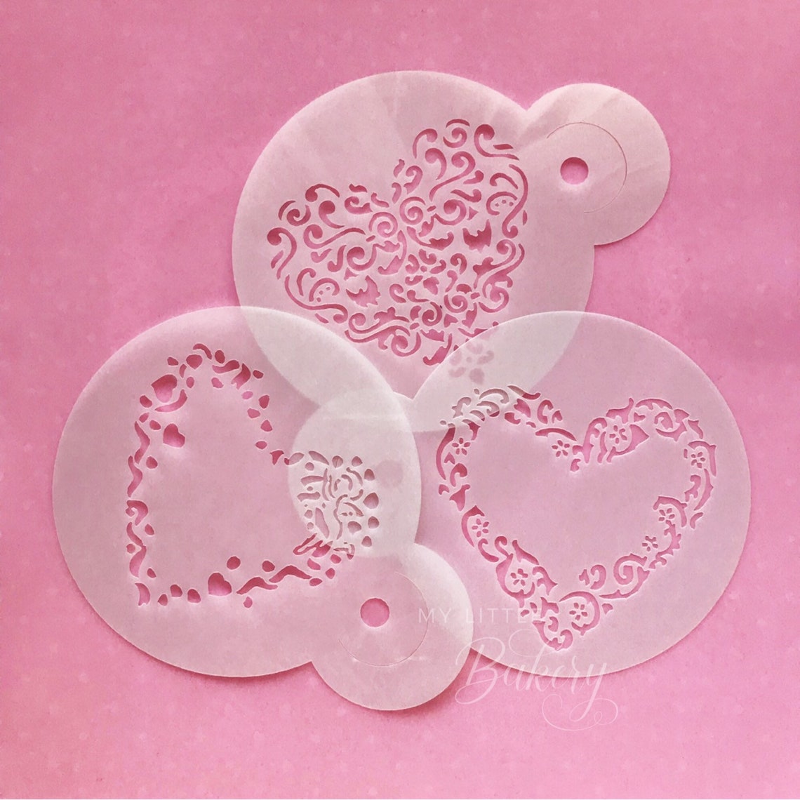 Heart Stencil (set of 3) - Etsy