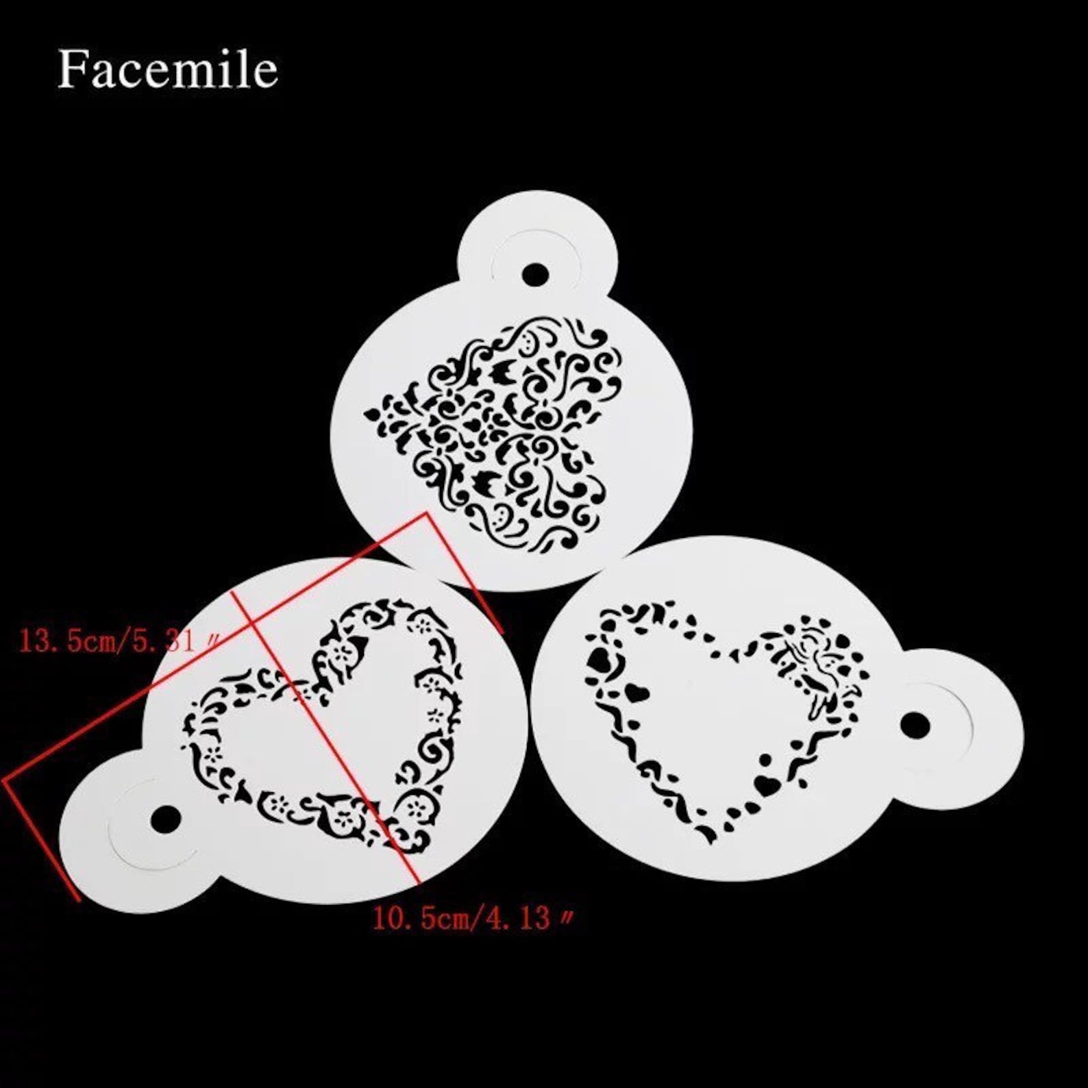 Heart Stencil (set of 3) - Etsy