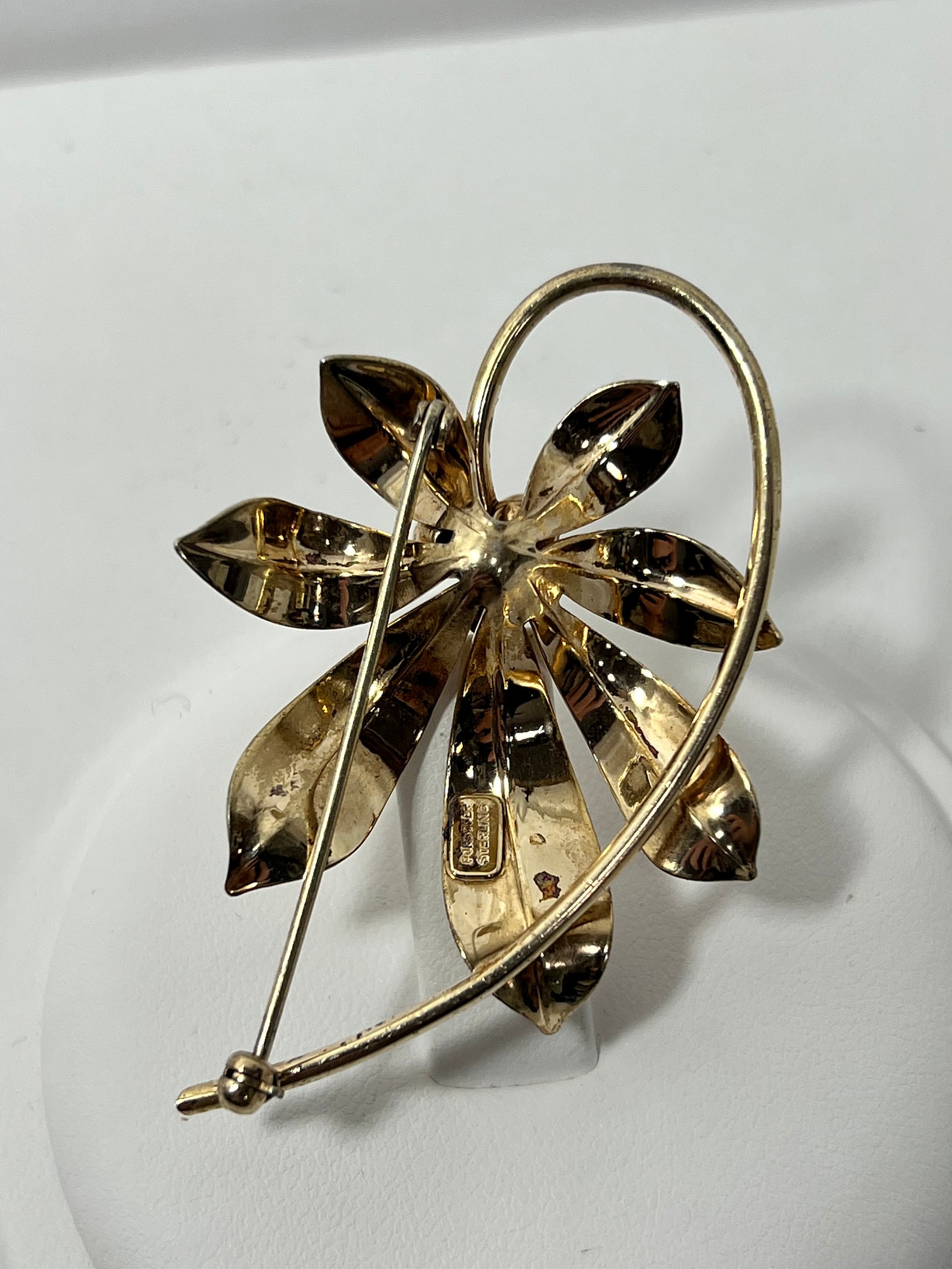 Vintage Sterling Silver Forstner Gold Toned Floral Brooch - Etsy