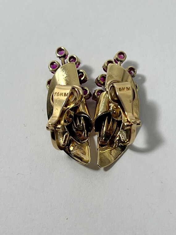 Trabert & Hoeffer Mauboussin 14K Gold Ruby Bouquet E… - Gem