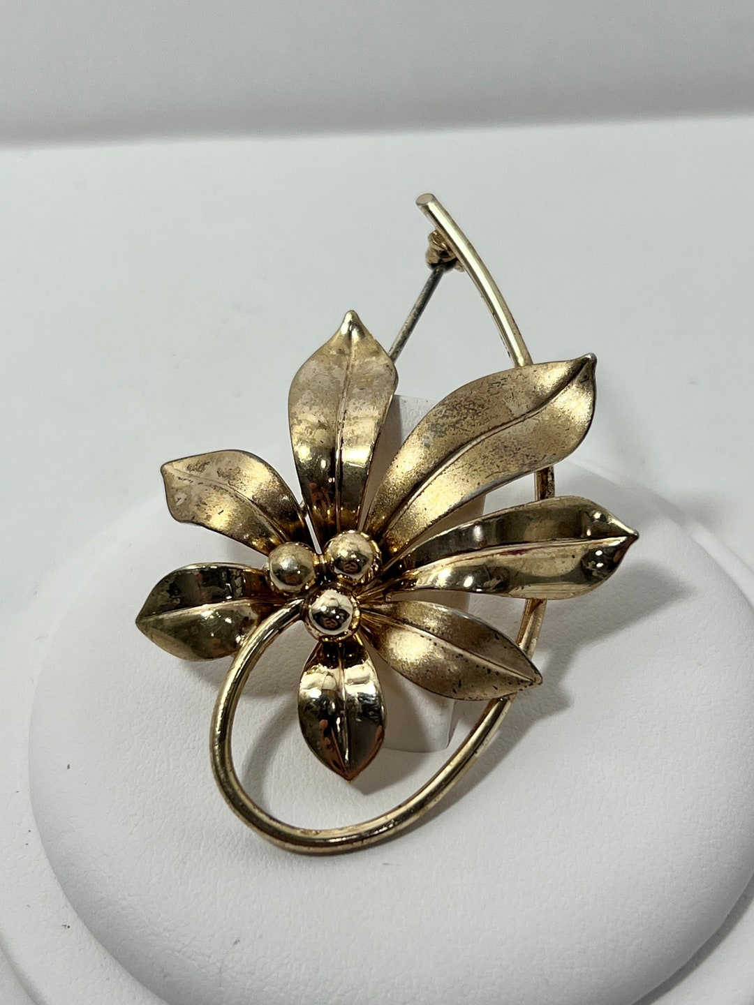 Vintage Sterling Silver Forstner Gold Toned Floral Brooch - Etsy