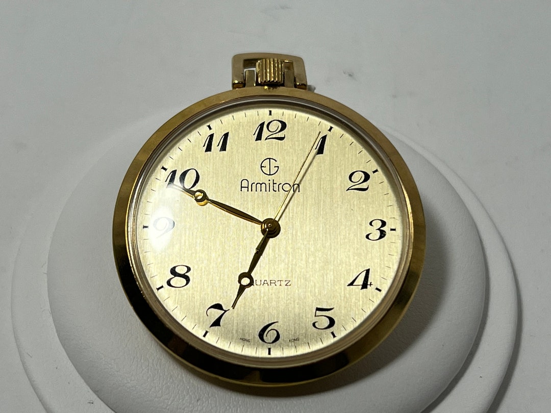 Armitron Vintage Gold Toned Pocket Watch - Etsy