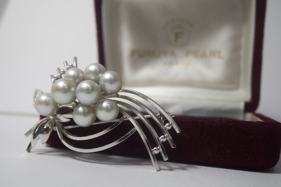 Furuya Pearl Tokyo Sterling Silver Akoya Pearl Brooch… - Gem