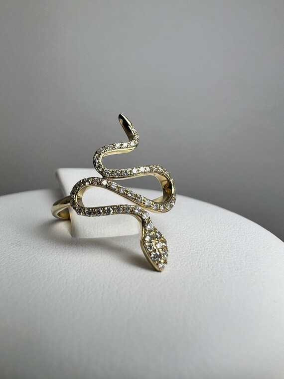 14k Gold Snake with Ruby, Edwardian stick pin, esoter… - Gem