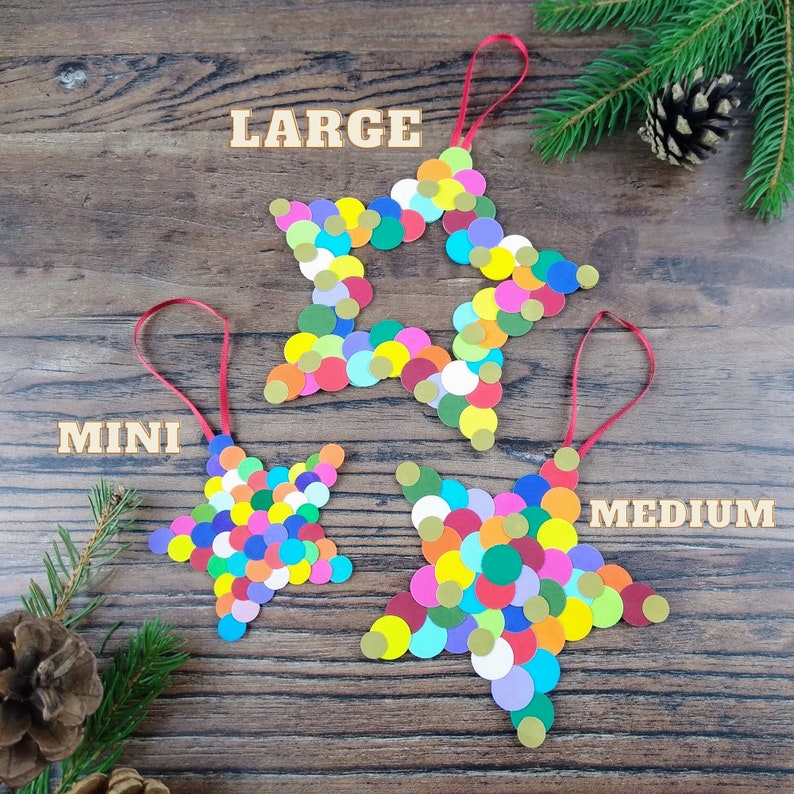 Set of 6 Rainbow Star Christmas Ornaments Colourful Modern - Etsy