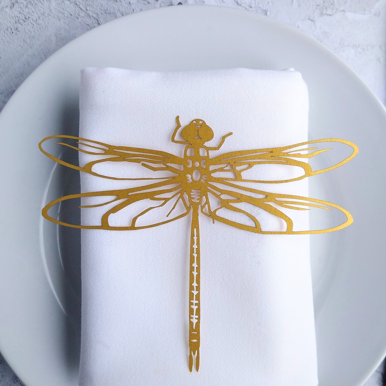 Gold dragonfly place setting decoration Set of 6 dragonfly | Etsy