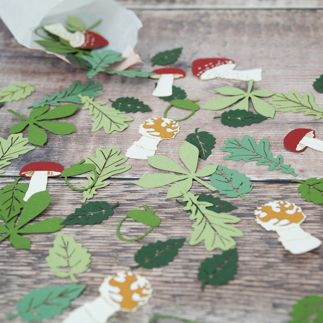 Woodland Confetti: Forest Leaves, Toadstools, Acorns - 60 Piece Set - Etsy
