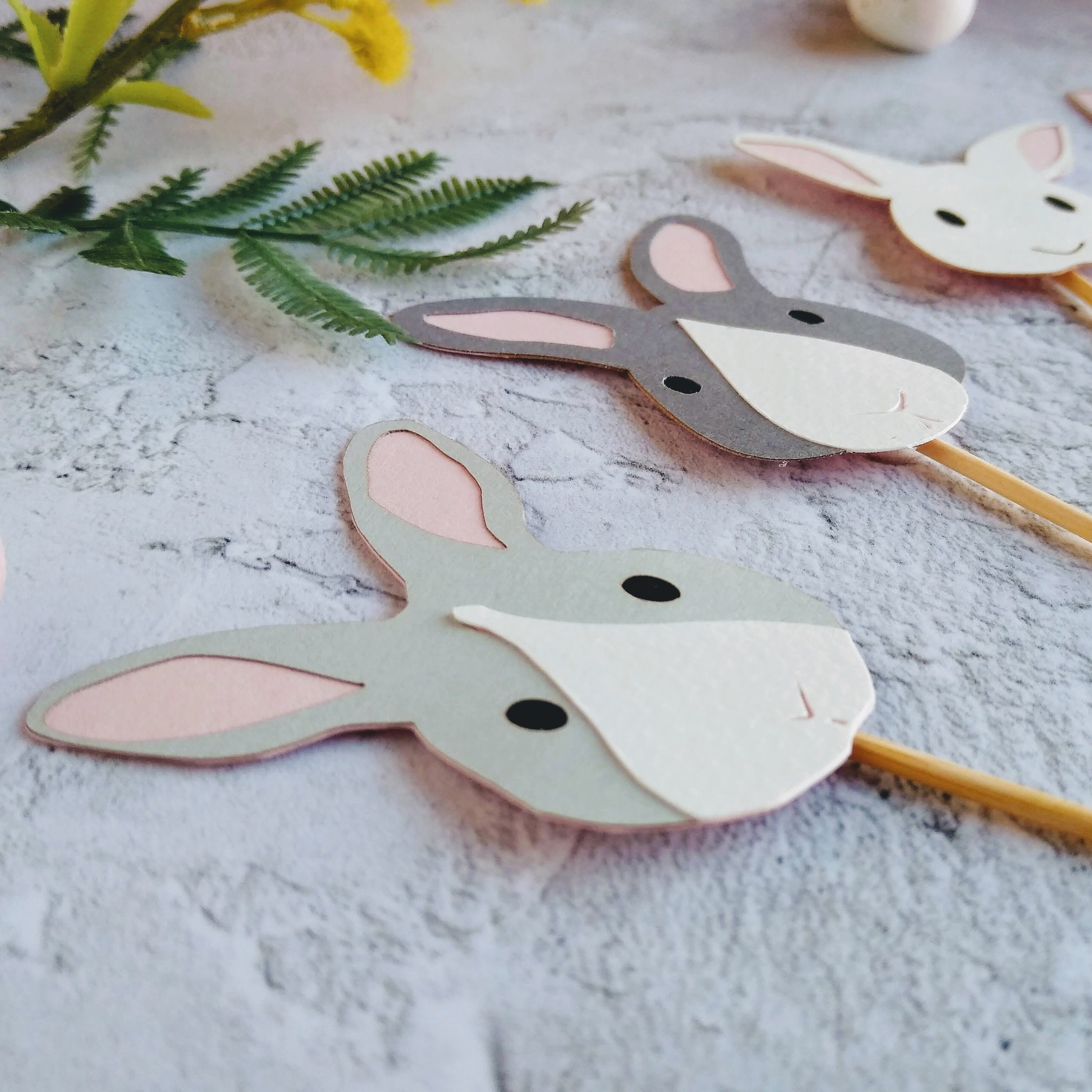 Easter Bunny Cupcake Toppers Eco Friendly Easter Decorations | Etsy