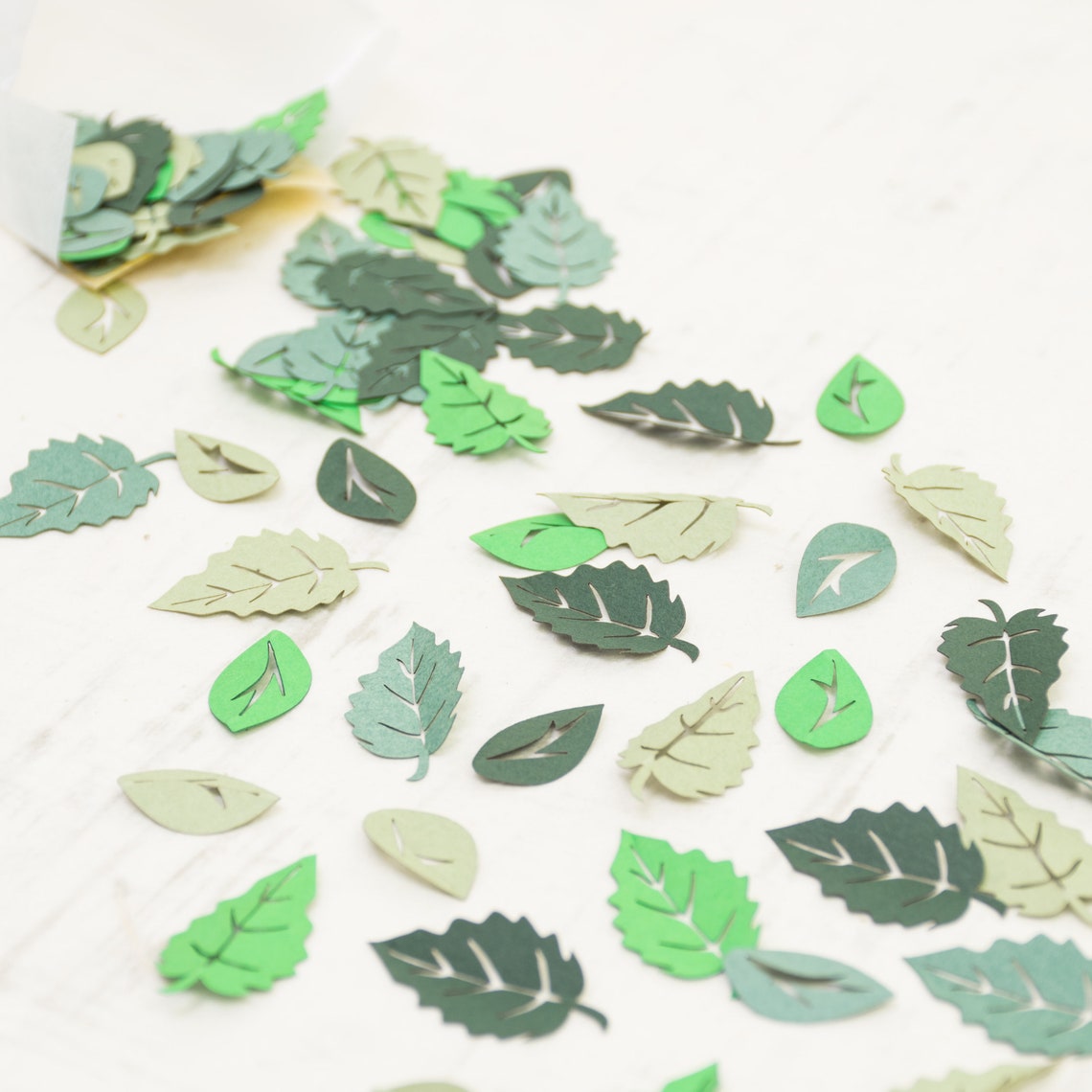 Green Leaf Table Confetti Woodland Wedding Leaves | Etsy