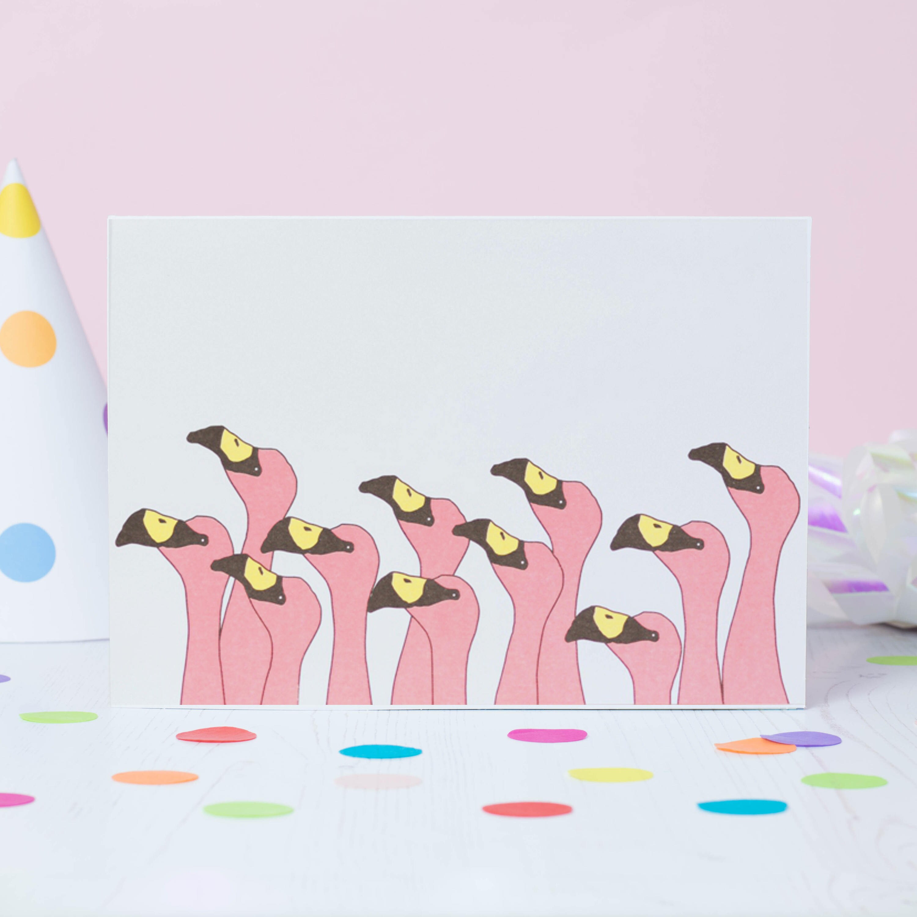 Flamingo Invitation Birthday Card Encouragement Card Get | Etsy