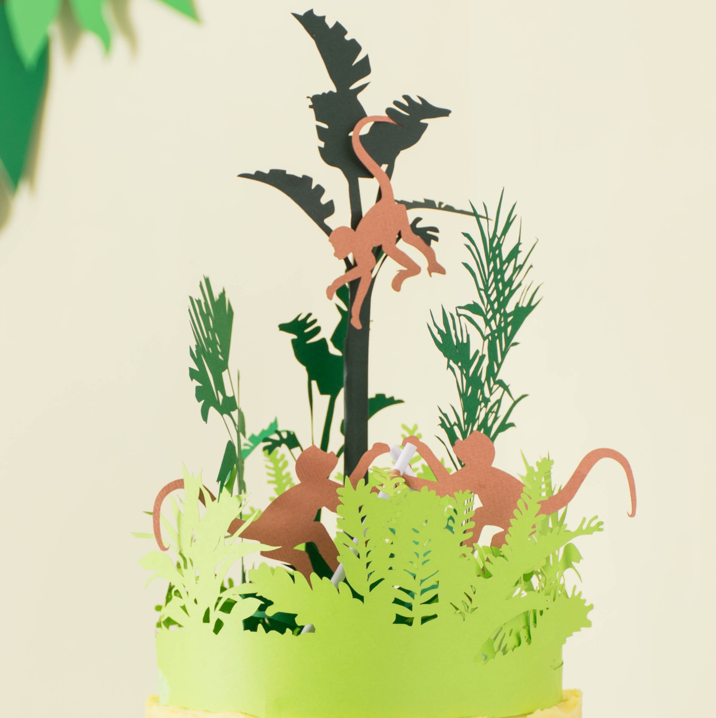 Jungle Cake Topper Tropical Safari Party Decoration | Etsy