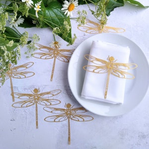 Gold Dragonfly Place Setting Decoration: Wedding Table Decor (set of 6 ...