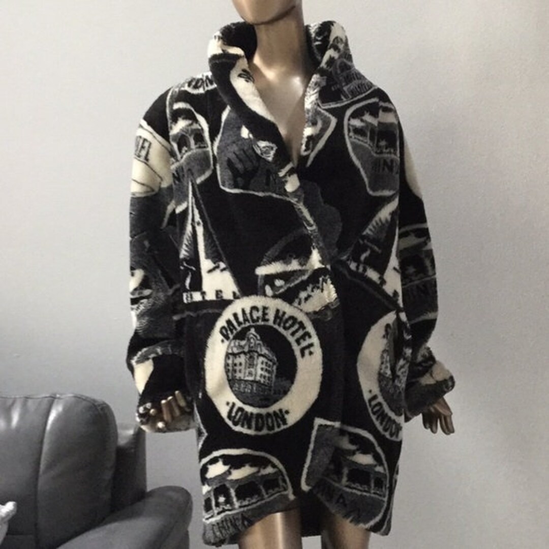 Vintage Faux Fur Coat Jacket in Black White Vintage Donny Brook Black ...