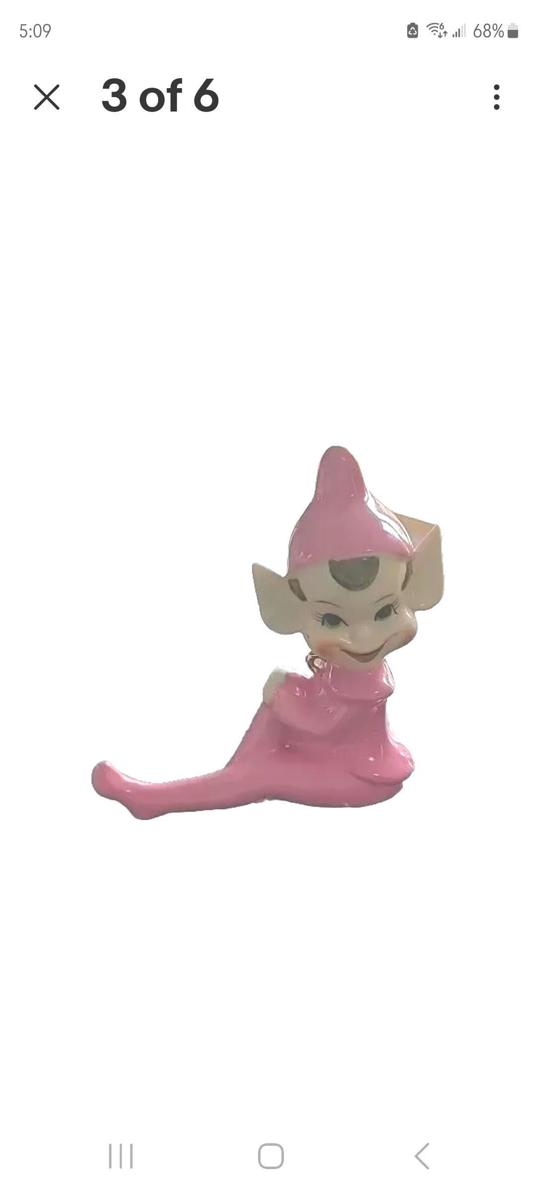 Vintage Rare Pink Elf Pixie Figurine Thames Ceramic Japan Sitting ...