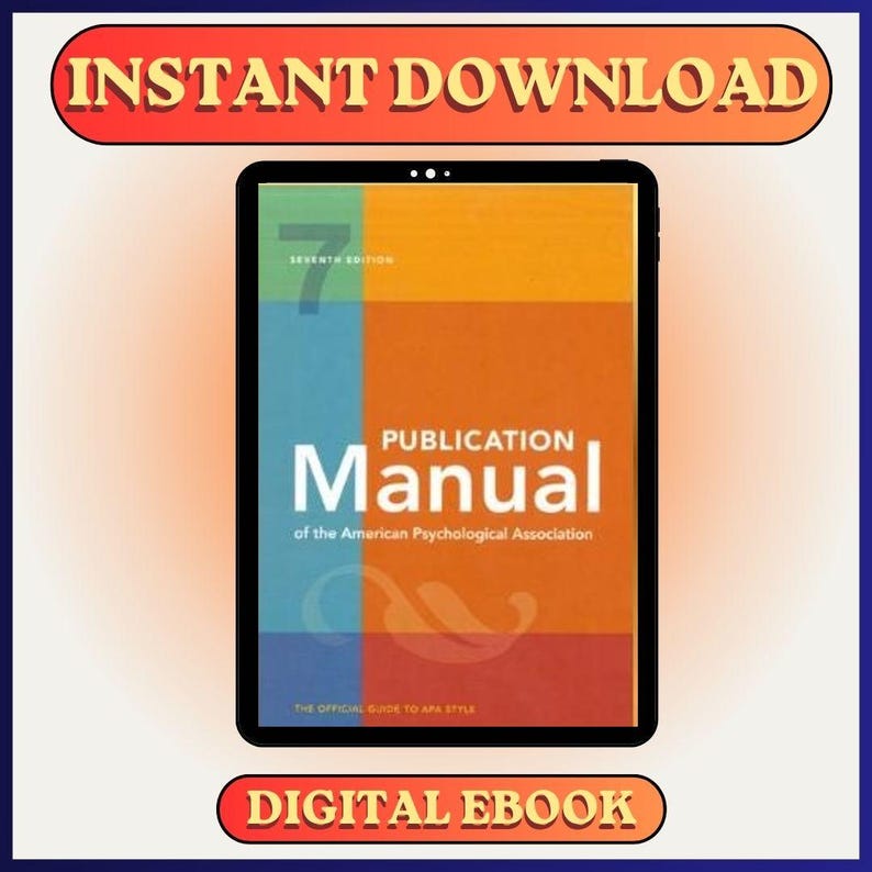 APA Style Manual 7th Edition - Easy Digital PDF Access - Etsy.de