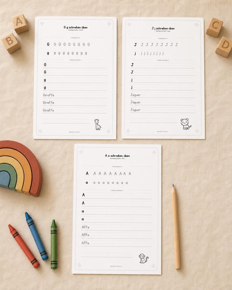 Alphabet Worksheets German – Learn to Write With Animals | 50+ Learning ...