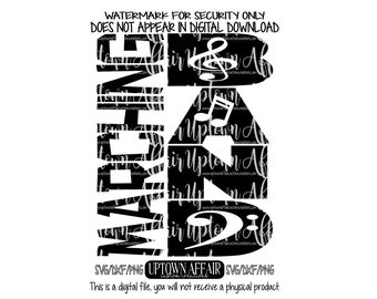 Marching Band Word Art Cut File Svg Eps Dxf Png Band Subway Art ...