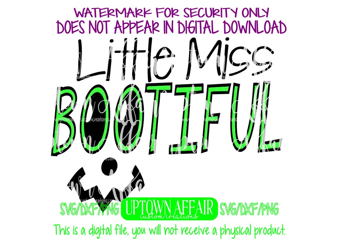 Little Miss Bootiful Fall/halloween SVG/DXF/PNG Digital Cut File - Etsy