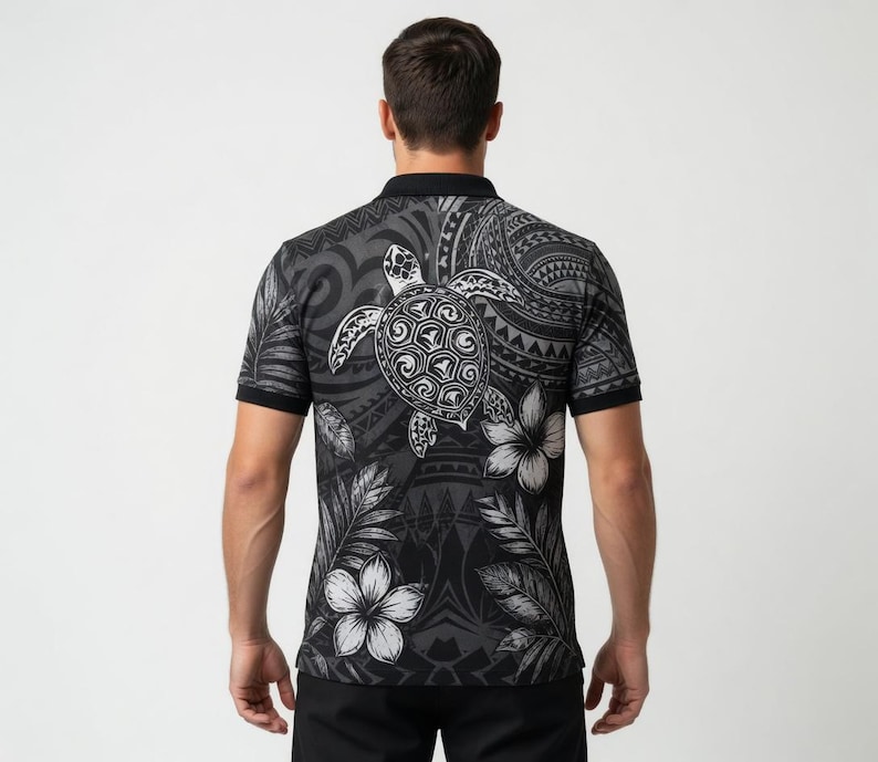 Polynesian Turtle Polo Shirt, Hawaiian Tribal Golf Shirt, Maori Sea ...
