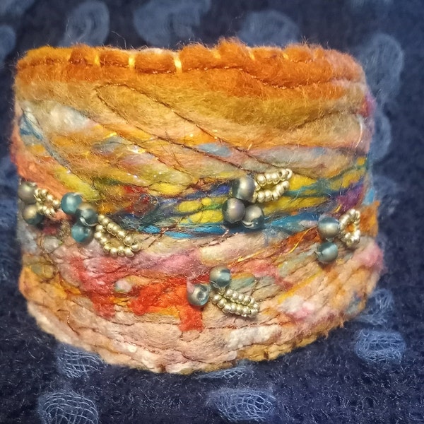 Fibre Art Bracelet - Etsy