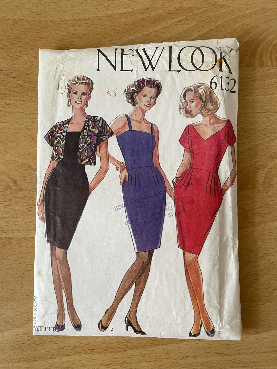 New Look 6132 Vintage 90s Dress With Wide Neckline or Shoulder Straps ...