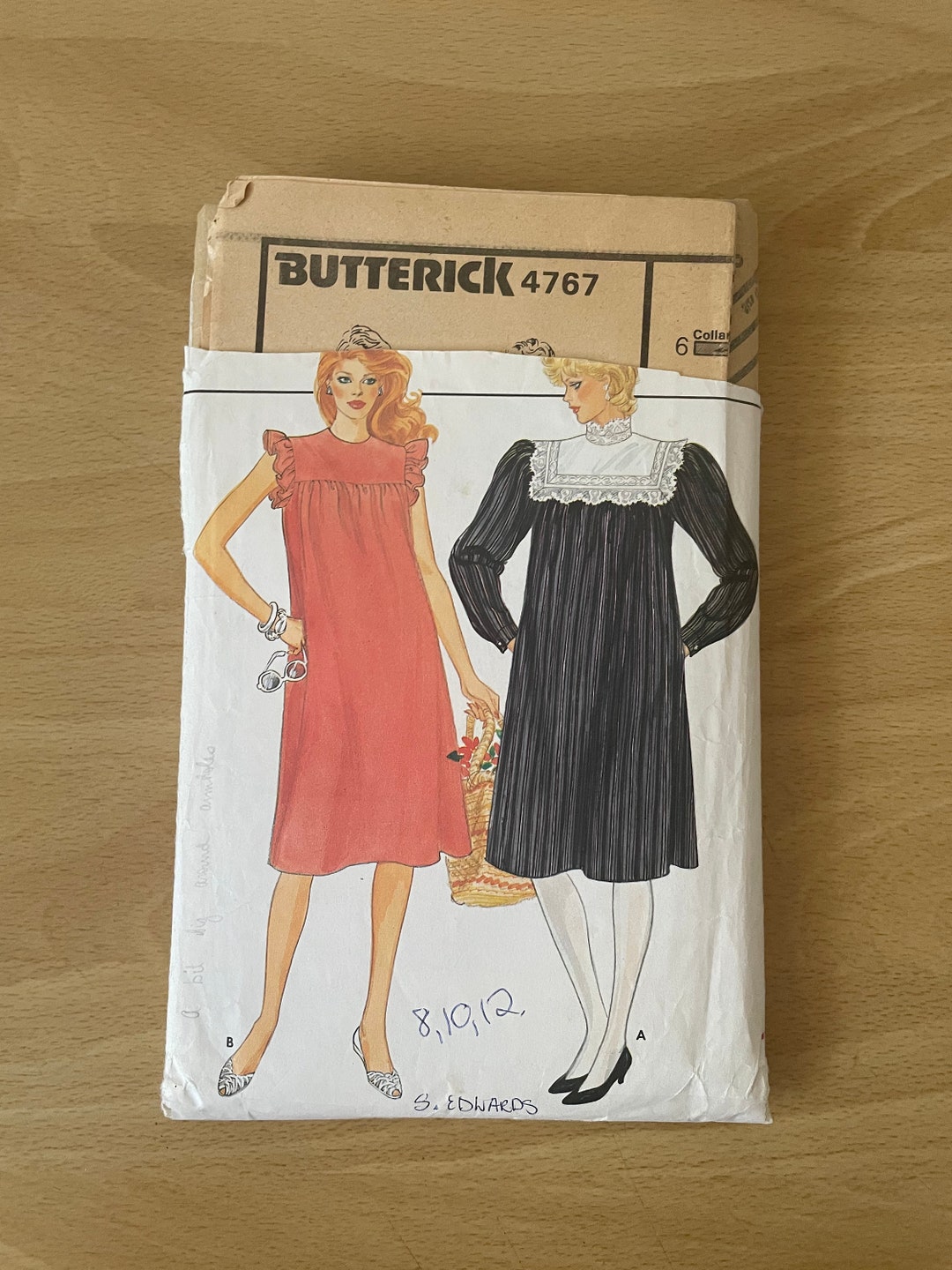 Butterick 4767 Vintage 80s Maternity Dress With Front and Back Gathers ...