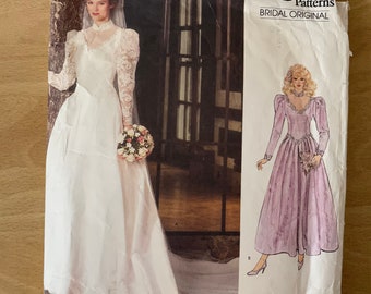 Butterick 6420 Vintage 80s Dress With Contrast Collar, Dropped Waist ...
