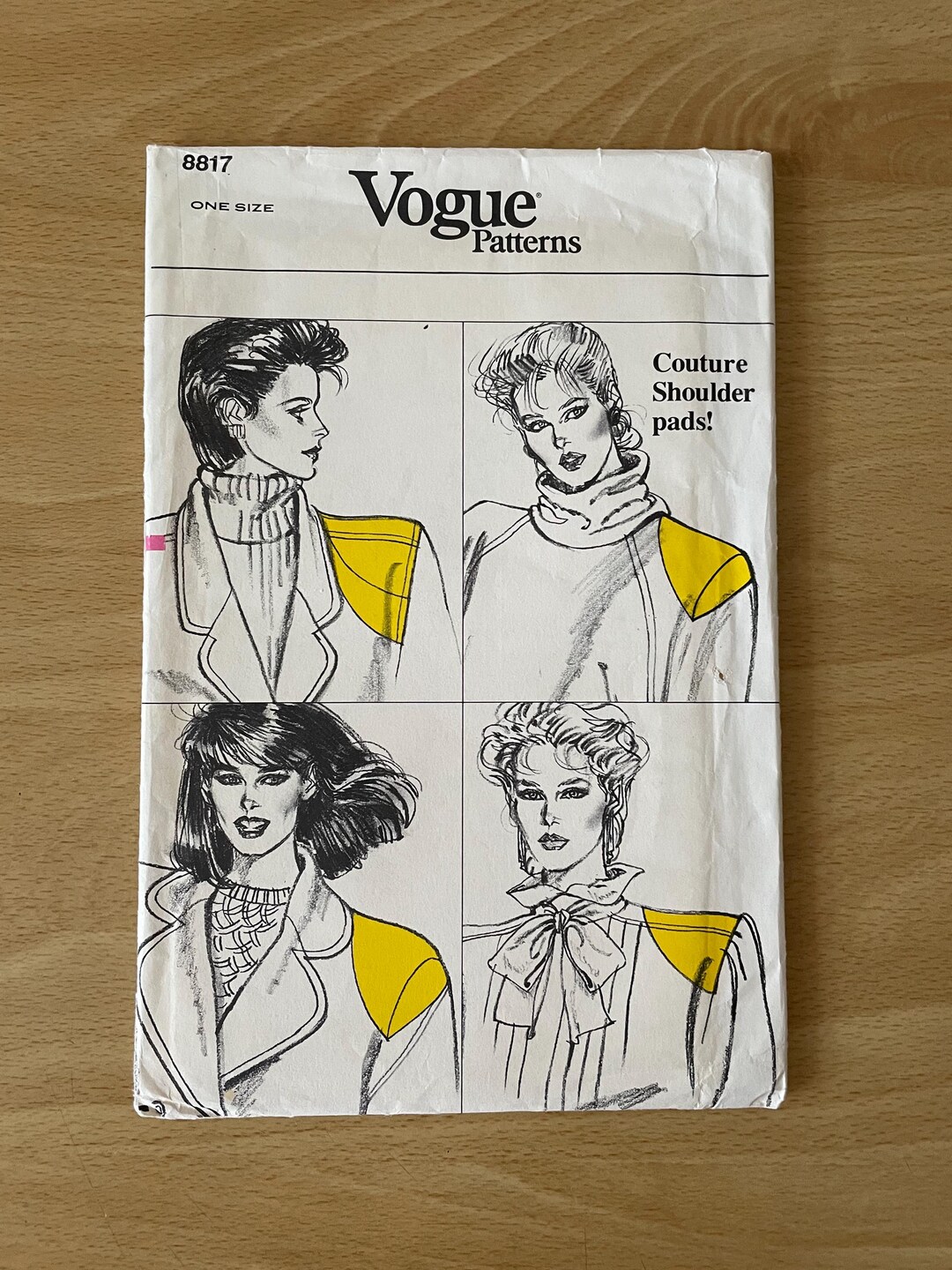 Vogue 8817 Vintage 80s Shoulder Pads Sewing Pattern - Etsy