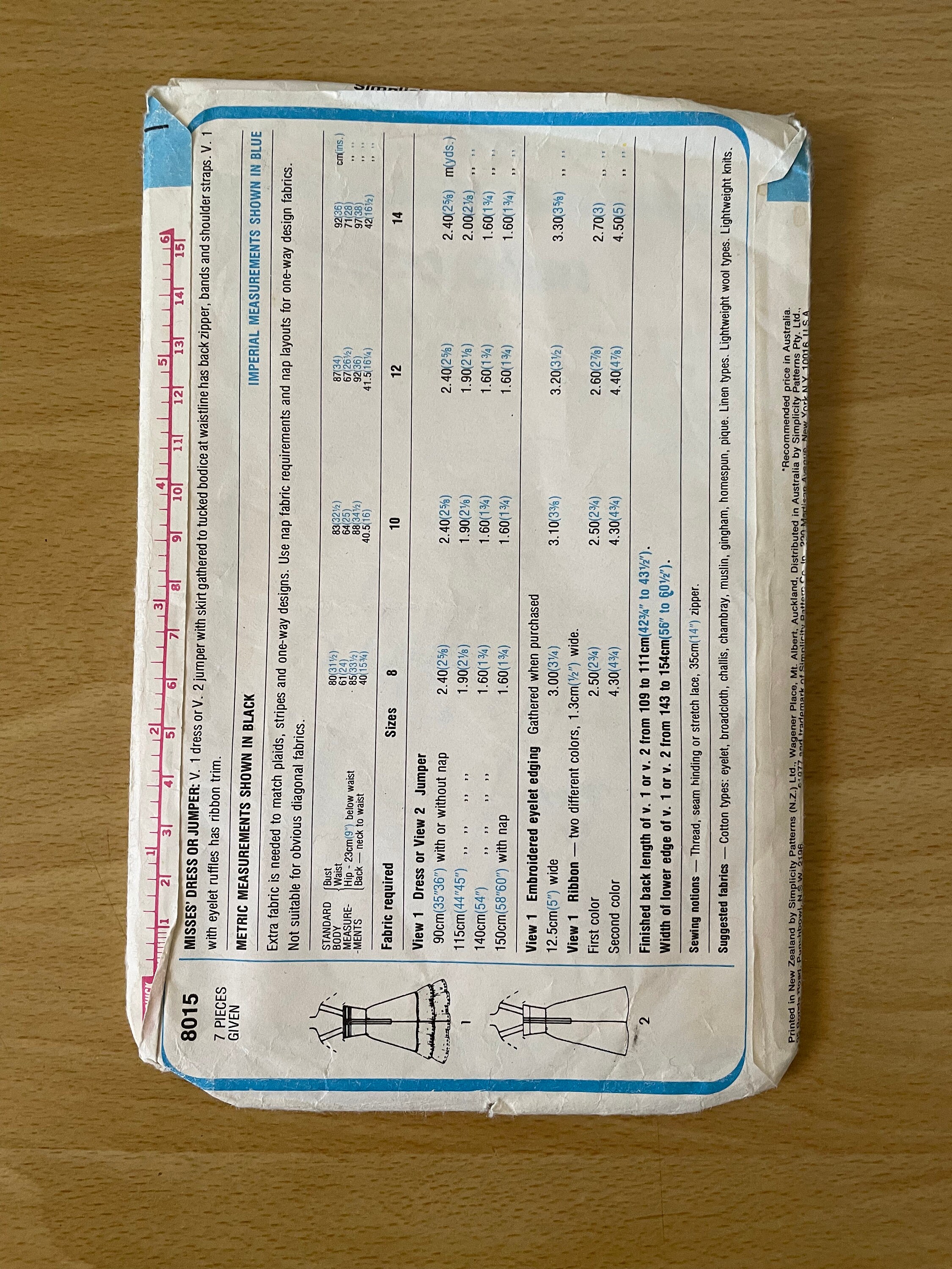 Simplicity 8015 Vintage 70s Sweet Summer Dress With Fitted Bodise ...