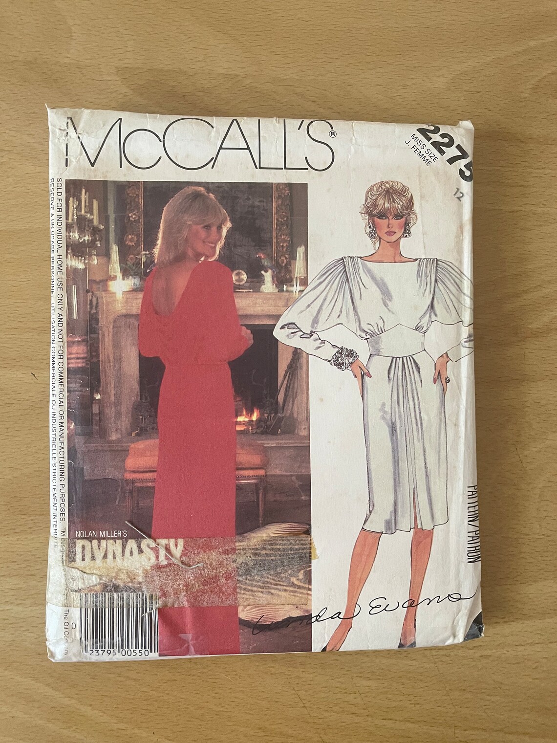 Mccall’s 2275 Vintage 80s Dynasty Linda Evans Dress With Tapered ...