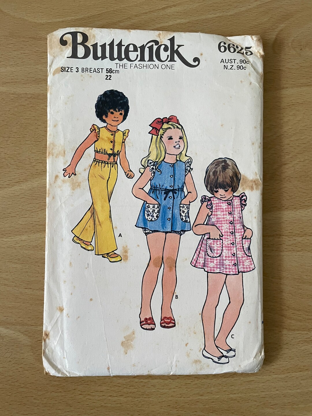 Butterick 6625 Vintage 70s Kids Dress, Top, Pants, Shorts and Bloomers ...