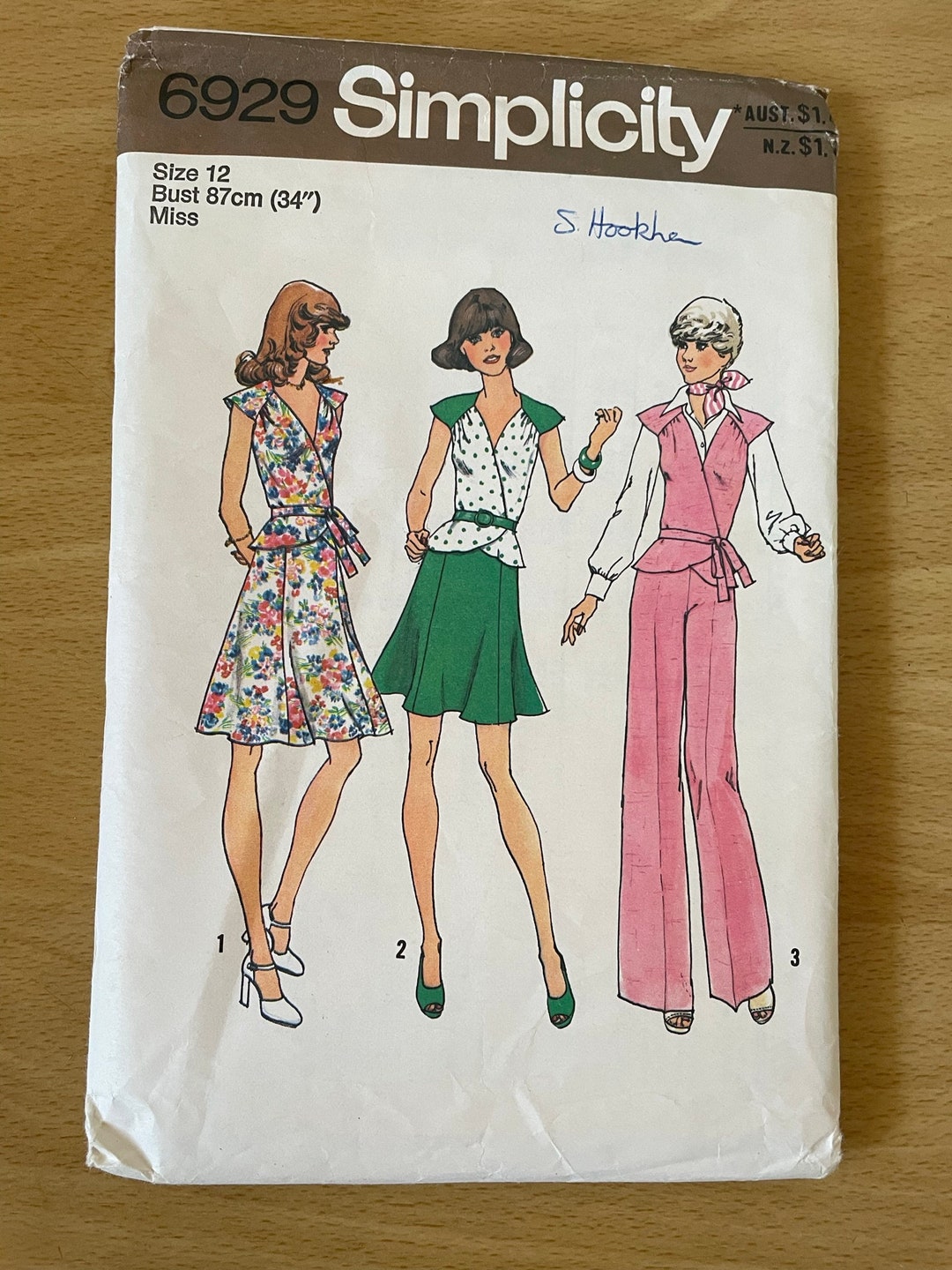 Simplicity 6929 Sweet Vintage 70s Two-piece Wrap Dress With Sweetheart ...
