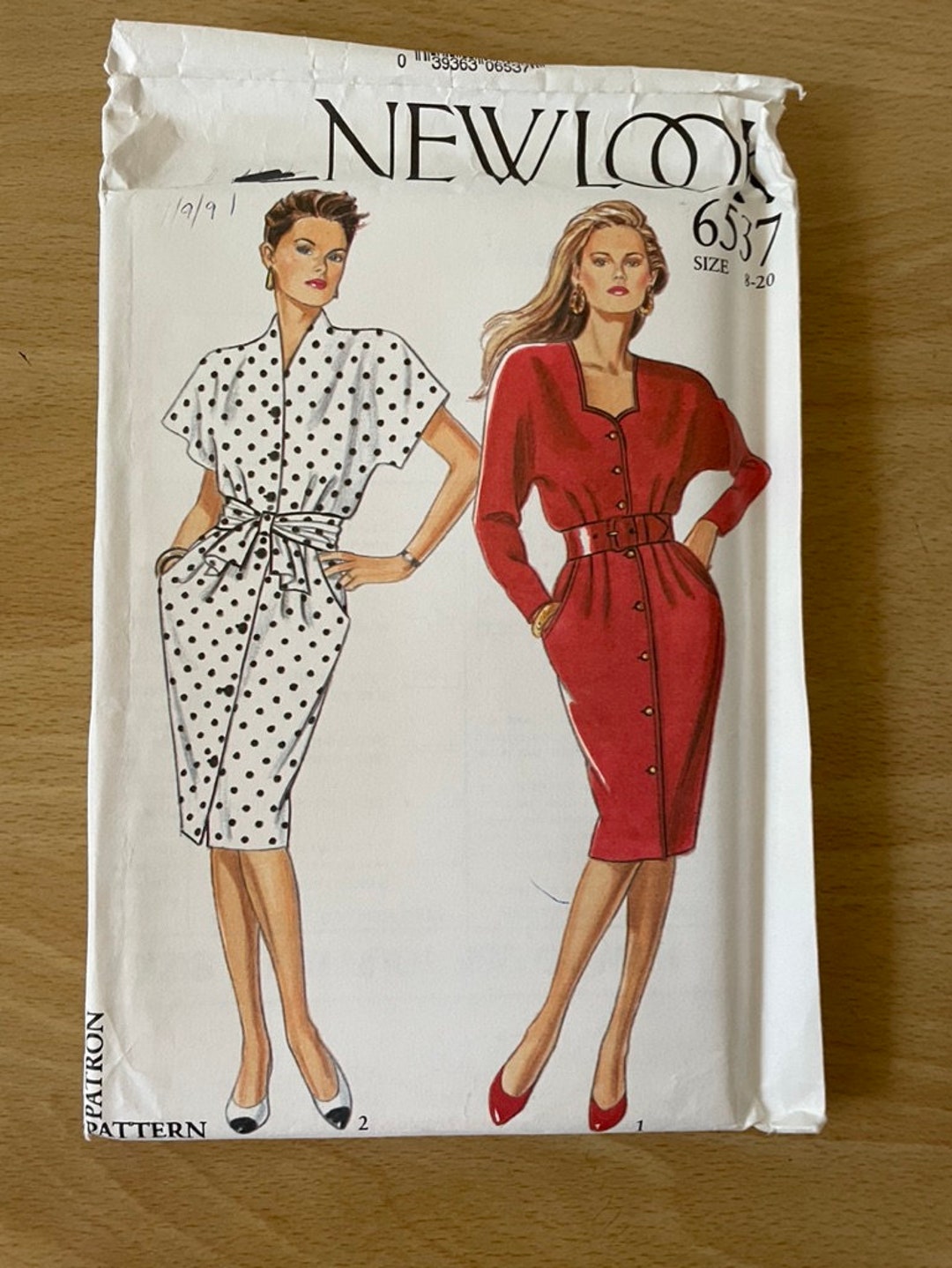 New Look 6537 Vintage Batwing Dress With Pockets Sewing Pattern - Etsy