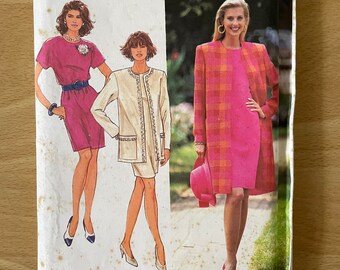 Simplicity 9860 Vintage 90s Oversized Jacket Coat With Large Shawl ...