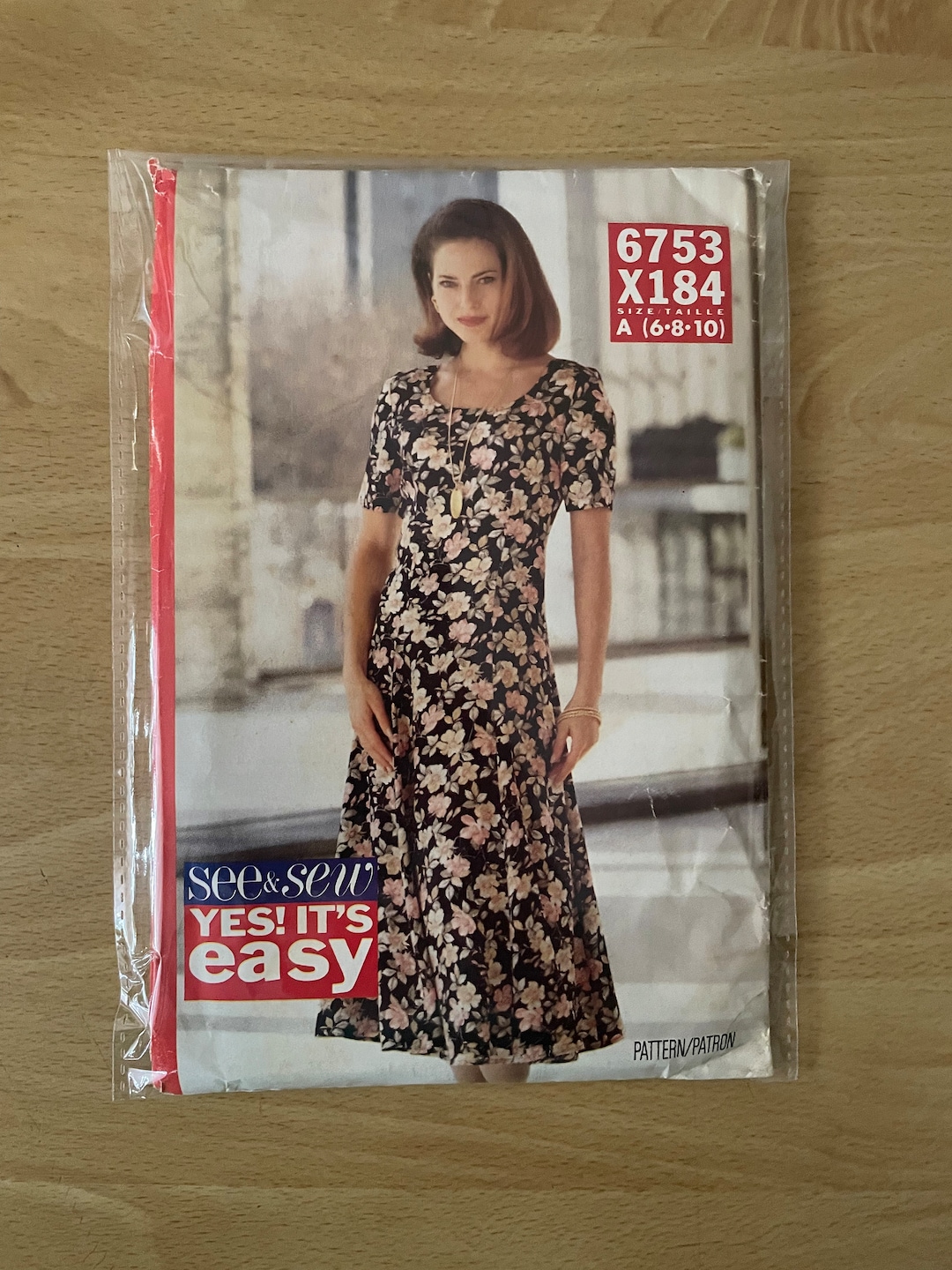 Butterick 6753 Vintage 90s Casual Scoop Neck Dress With Princess Seams ...