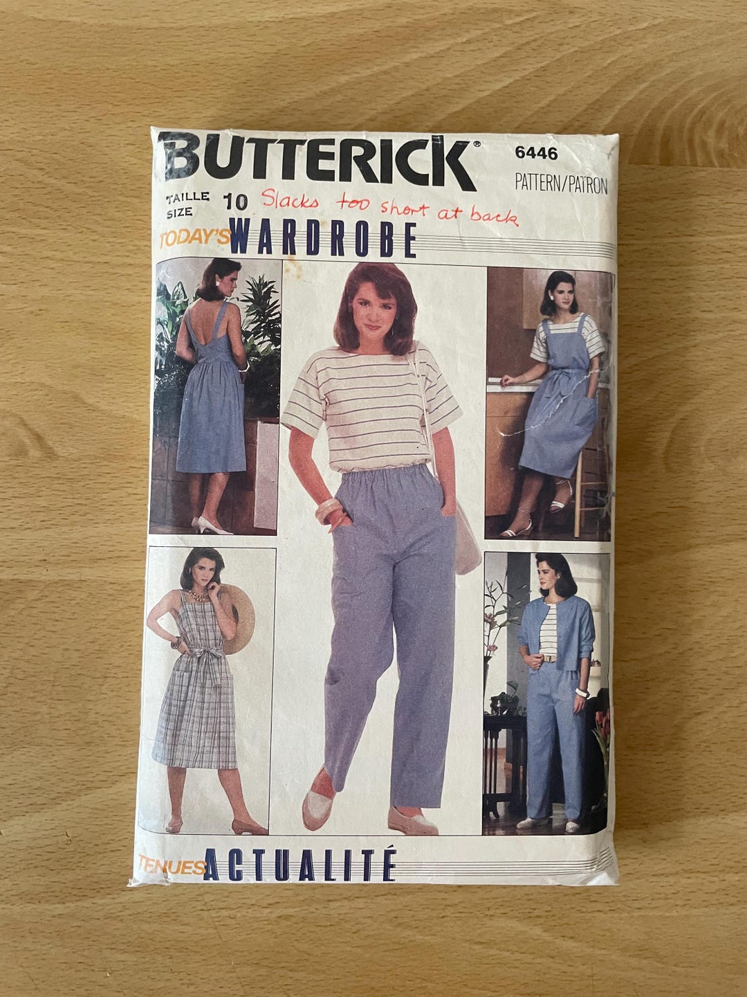 Butterick 6446 Vintage 80s Today's Wardrobe - Short Jacket, Back Wrap ...